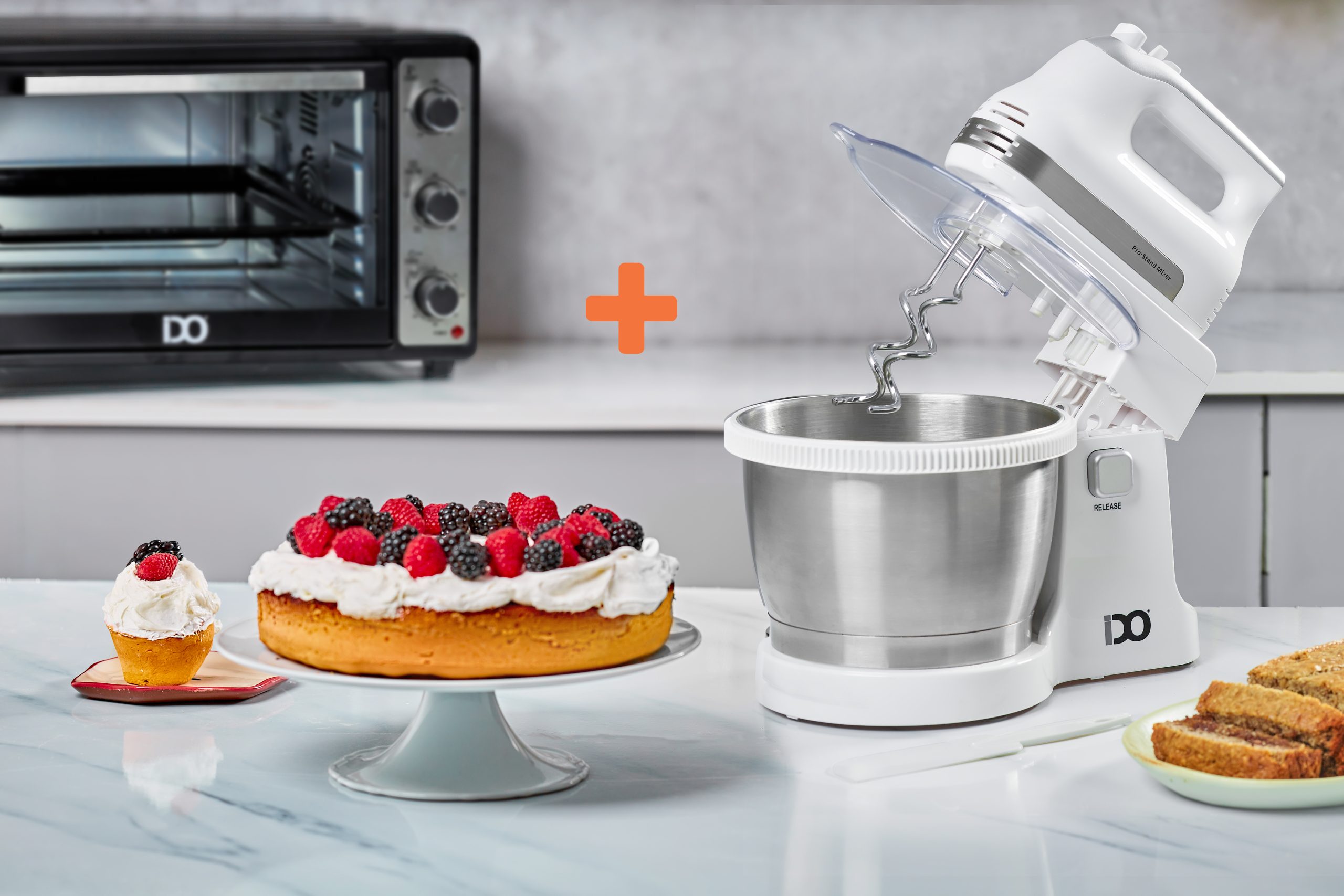 IDO Single Glass Toaster Oven 45 Liters + Hand Mixer with bowl 500 W ...