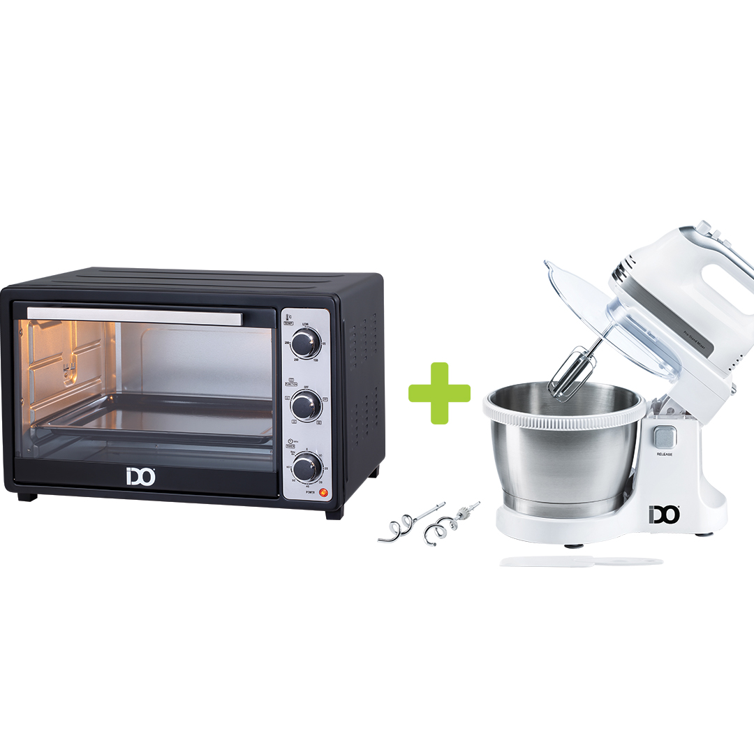 IDO Single Glass Toaster Oven 45 Liters + Hand Mixer with bowl 500 W ...